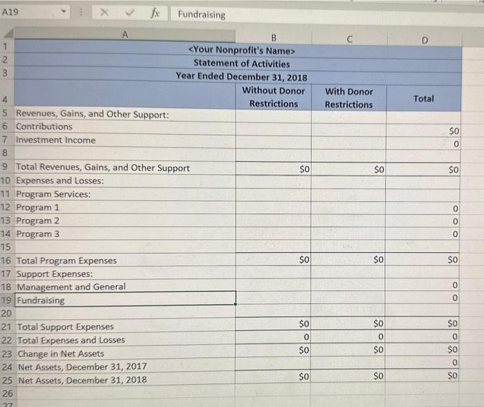 Solved 2. Statement of Activities In addition to the | Chegg.com