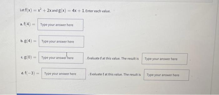 Solved Use the graphs of f and g to find each value.Drag and | Chegg.com