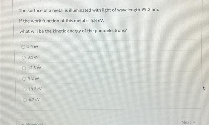 Solved The surface of a metal is illuminated with light of | Chegg.com