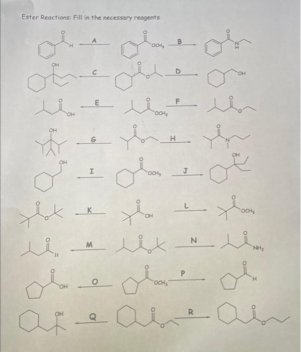 Solved Ester Reactions: Fill in the necessary reogents - M 0 | Chegg.com