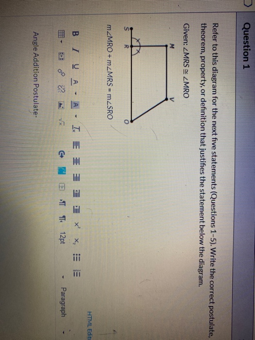 Solved Question 1 Refer to this diagram for the next five | Chegg.com