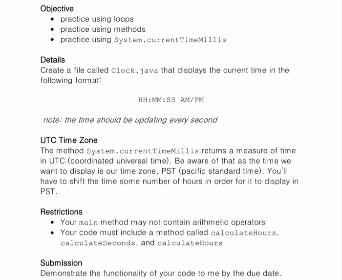 Solved Objective • practice using loops • practice using | Chegg.com
