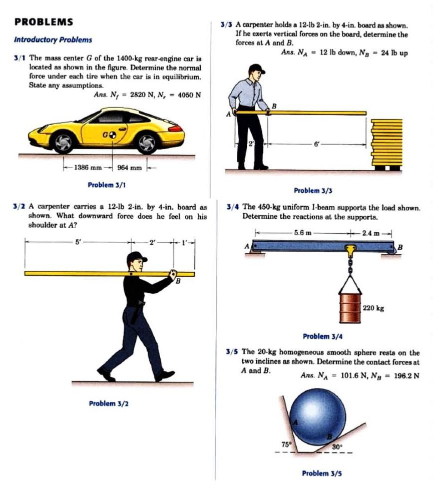Solved PROBLEMS Introductory Problems 3/3 A carpenter holds | Chegg.com