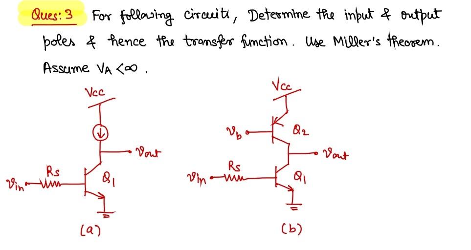 Solved Ques: 3 For following circuits, Determine the input & | Chegg.com