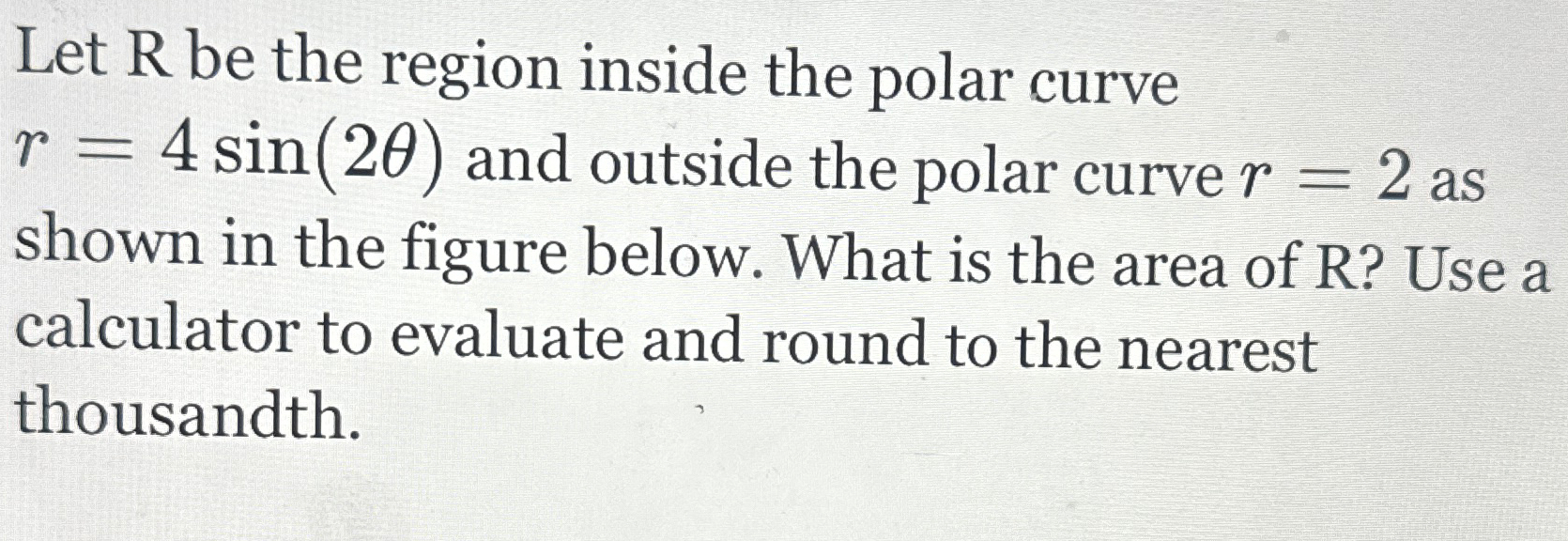Let R ﻿be the region inside the polar curve | Chegg.com
