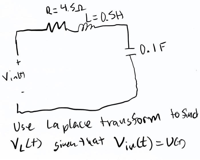 Solved Use Laplace transform to find v L (t) ) with given | Chegg.com