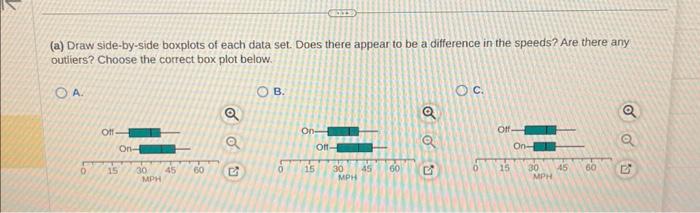 Solved (a) Draw side-by-side boxplots of each data set. Does | Chegg.com