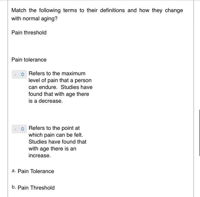 Solved Match the following terms to their definitions and | Chegg.com