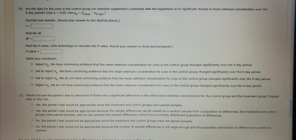 Solved A deficiency of the trace element selenium in the | Chegg.com