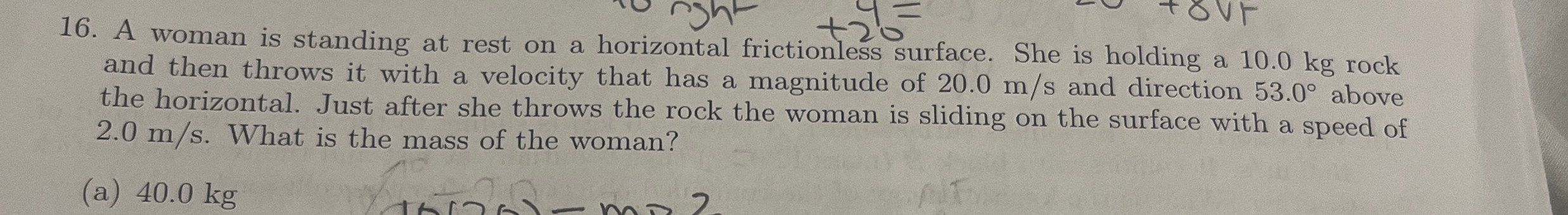 Solved A woman is standing at rest on a horizontal | Chegg.com