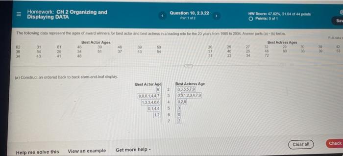 Solved 3 Displaying DATA Homework: CH 2 Organizing and | Chegg.com