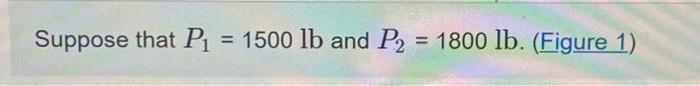 Solved Suppose that P1=1500lb and P2=1800lb. (Figure | Chegg.com