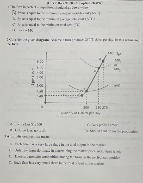 Solved 4 A perfectly corrpetitive firm is confronted with an | Chegg.com