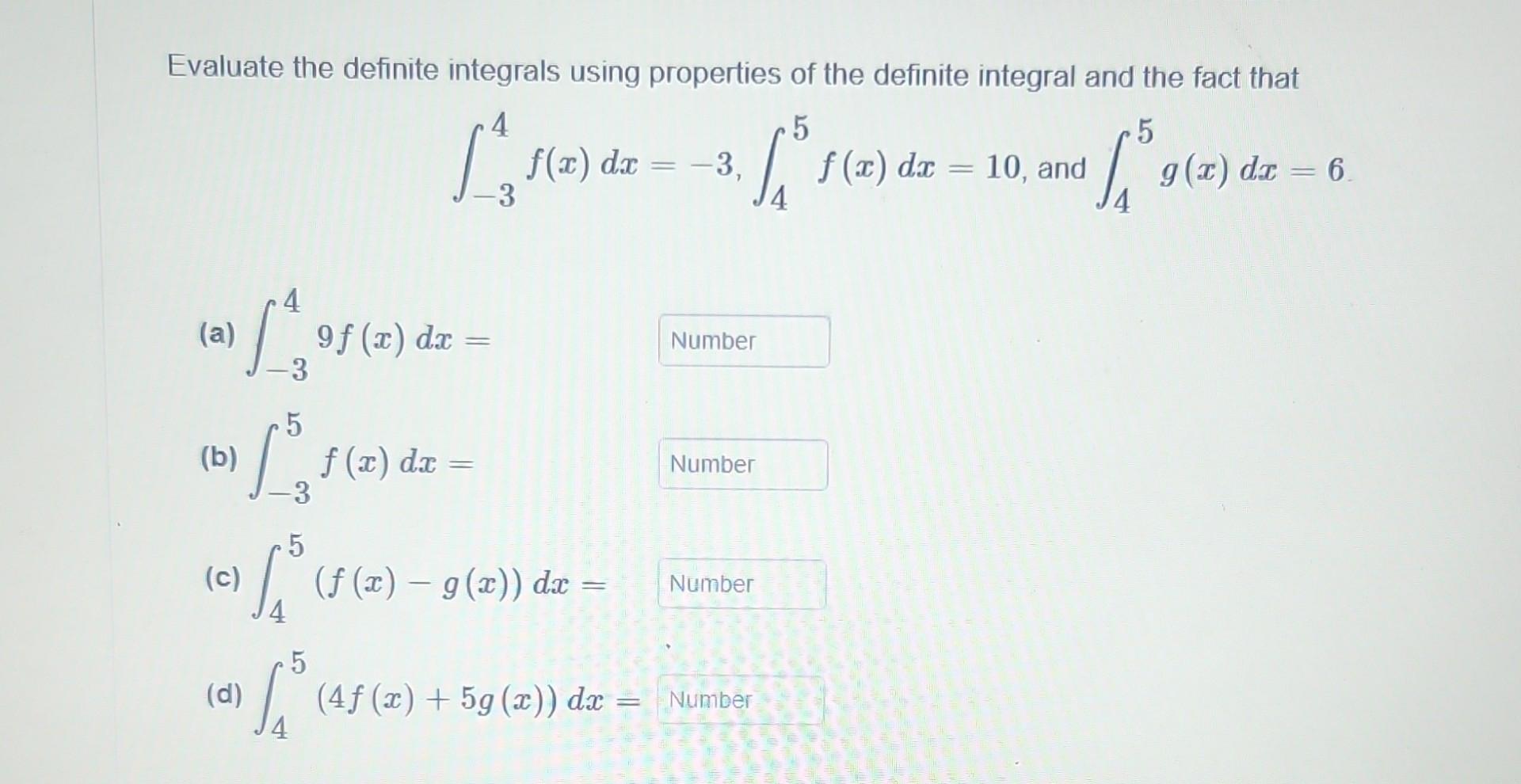 Solved Evaluate the definite integrals using properties of | Chegg.com