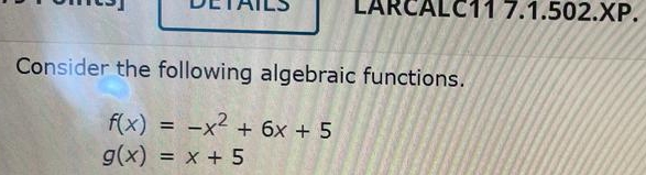 Solved Consider the following algebraic | Chegg.com