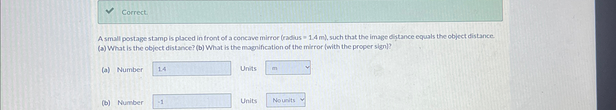Solved Correct.A small postage stamp is placed in front of a | Chegg.com