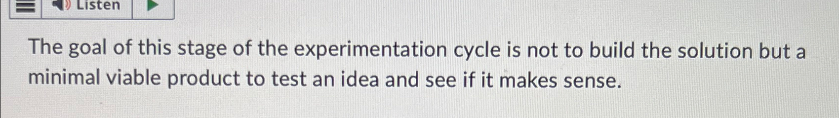 Solved The goal of this stage of the experimentation cycle | Chegg.com