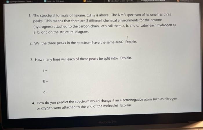 Solved NMR Spectroscopy Prelab Assignment To complete the | Chegg.com