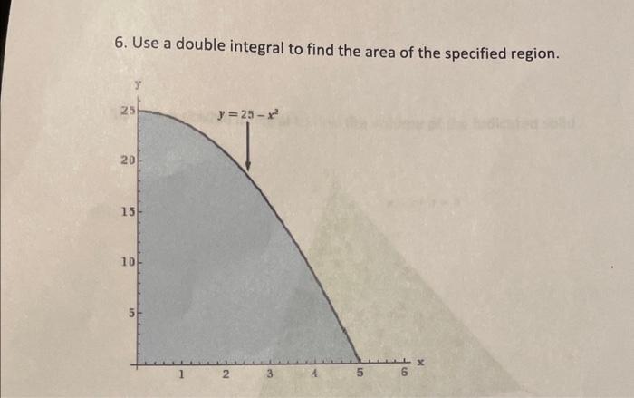 Solved 6. Use a double integral to find the area of the | Chegg.com