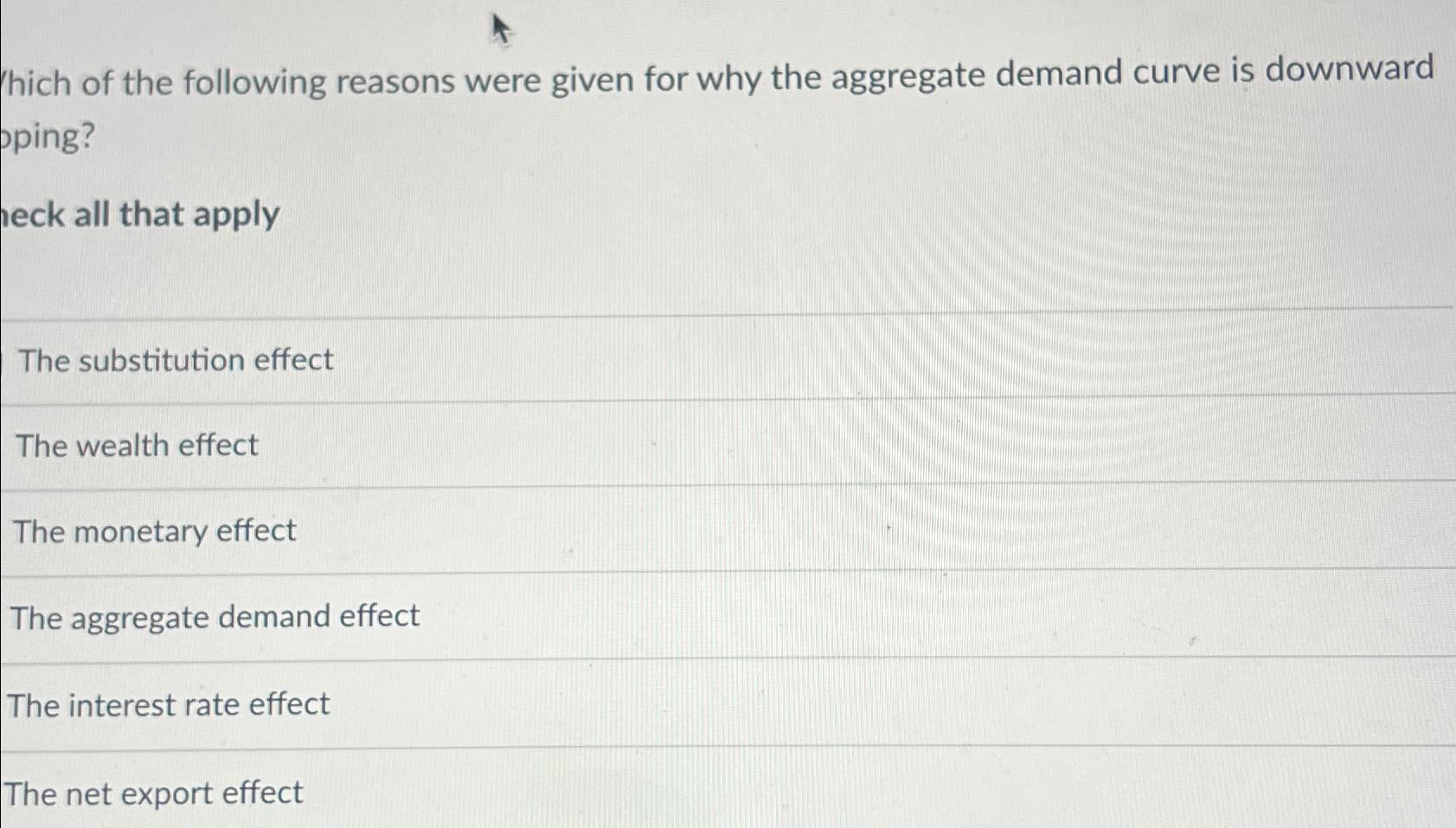 Solved hich of the following reasons were given for why the | Chegg.com