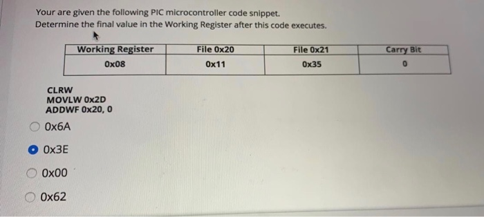 Solved Your are given the following PIC microcontroller code | Chegg.com