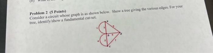 Solved Problem 2 (5 Points) Consider a circuit whose graph | Chegg.com