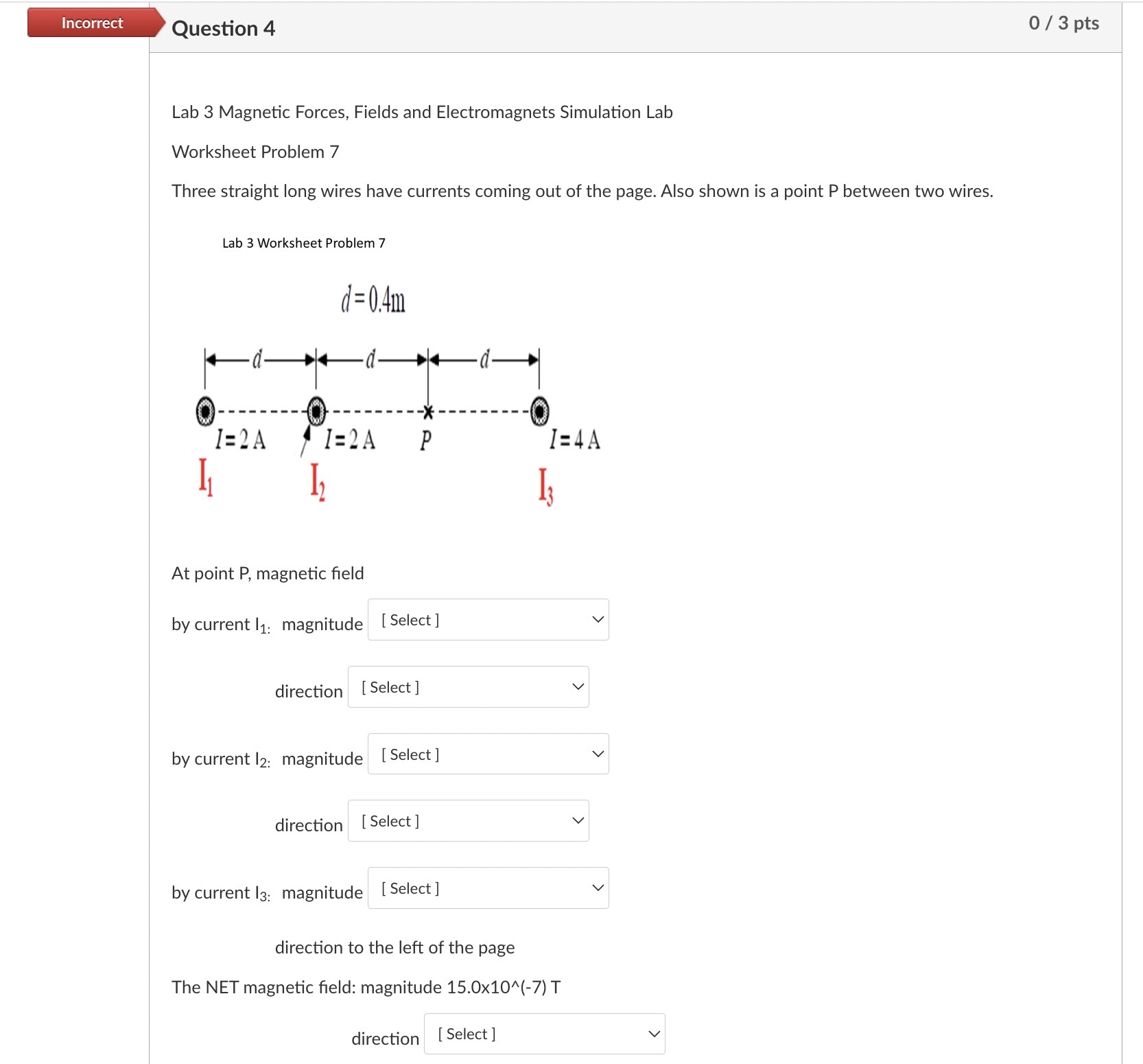 Solved Question 403 ﻿ptsLab 3 ﻿Magnetic Forces, Fields and | Chegg.com