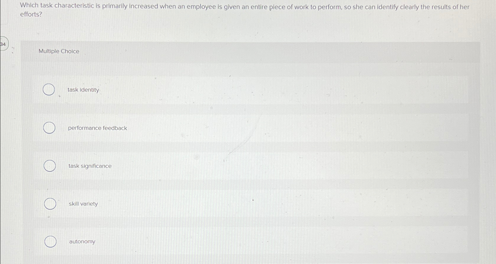Solved Which task characteristic is primarily increased when | Chegg.com