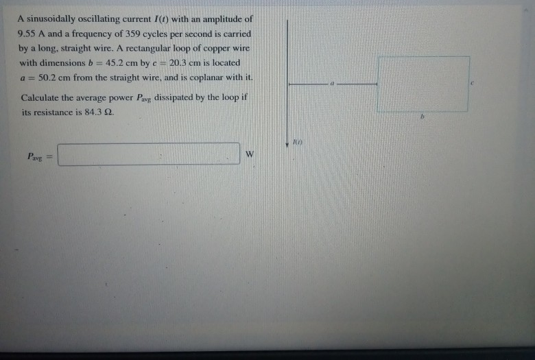 Solved A sinusoidally oscillating current IO) with an | Chegg.com
