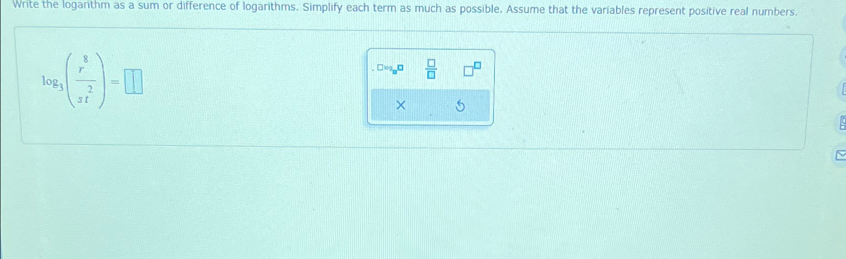 Solved Write the logarithm as a sum or difference of | Chegg.com