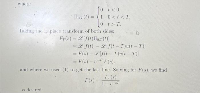 Solved 2) Suppose f(t) is a piecewise continuous function | Chegg.com