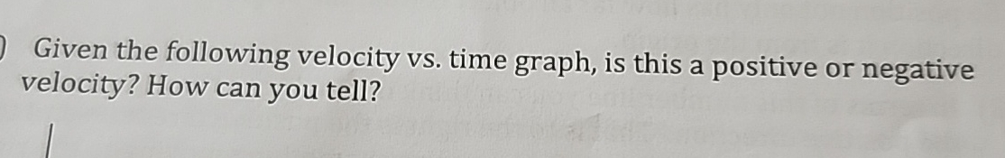 Solved Given the following velocity vs. ﻿time graph, is this | Chegg.com