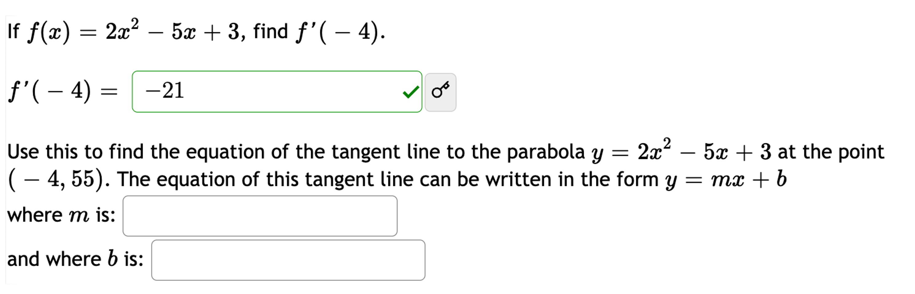 Solved If f(x)=2x2-5x+3, ﻿find f'(-4).f'(-4)=08Use this to | Chegg.com