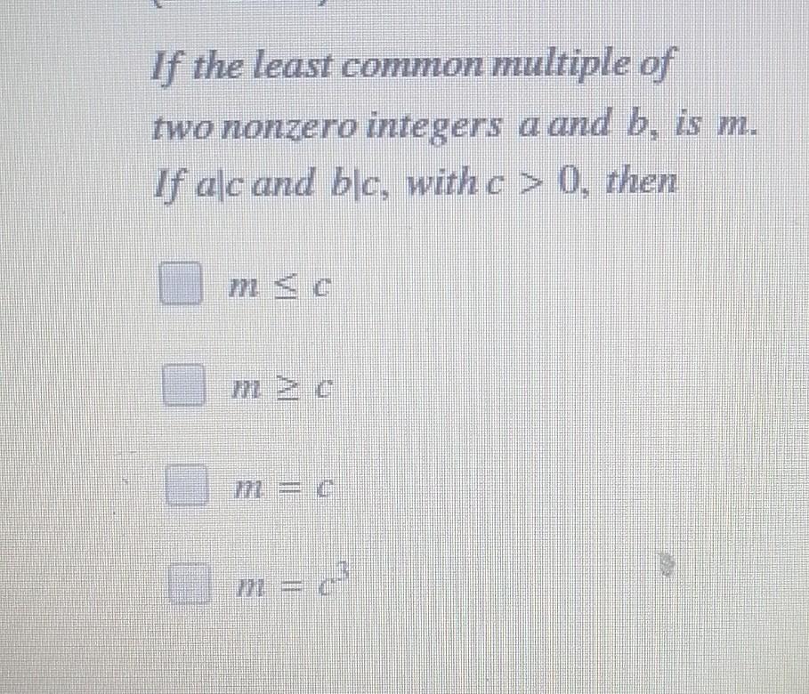 Solved If the least common multiple of two nonzero integers | Chegg.com