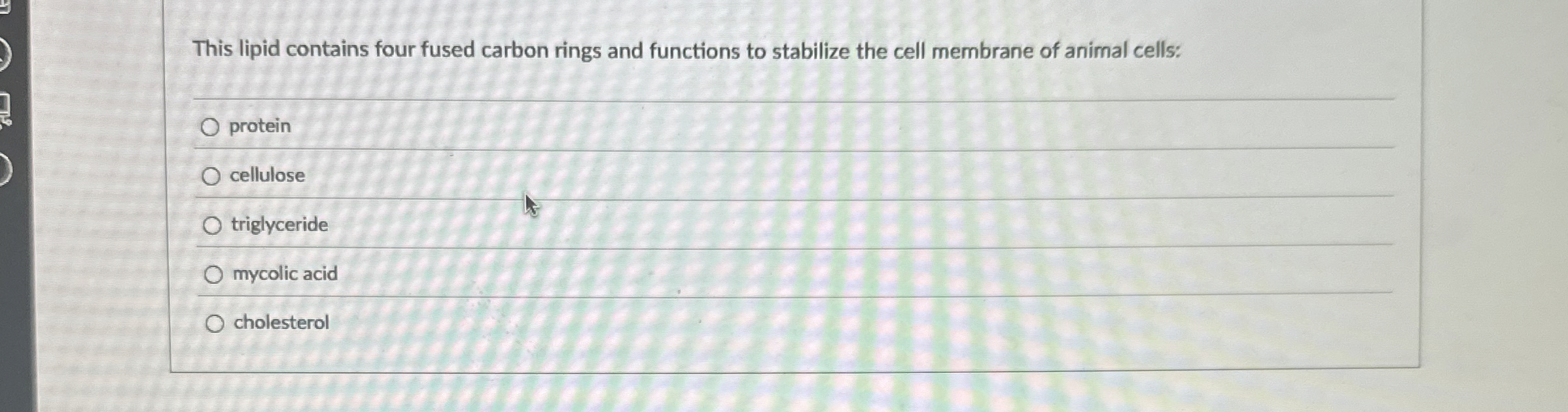 Solved This lipid contains four fused carbon rings and | Chegg.com