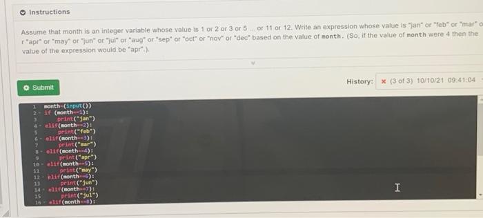 Solved Instructions Assume that credits is a variable whose | Chegg.com