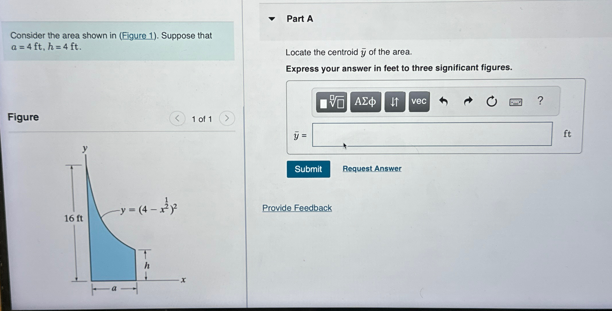 Solved Part AConsider the area shown in (Figure 1). ﻿Suppose | Chegg.com
