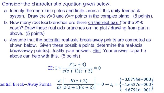 Solved Consider the characteristic equation given below. a. | Chegg.com