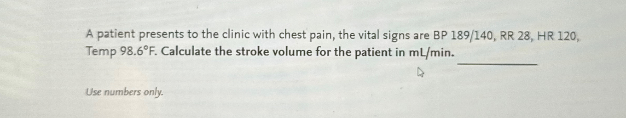 Solved A patient presents to the clinic with chest pain, the | Chegg.com