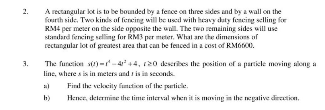 Solved A rectangular lot is to be bounded by a fence on | Chegg.com