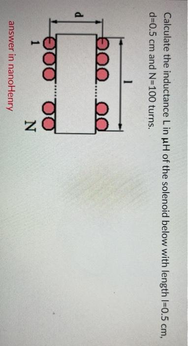 Solved Calculate the inductance Lin ut of the solenoid below | Chegg.com