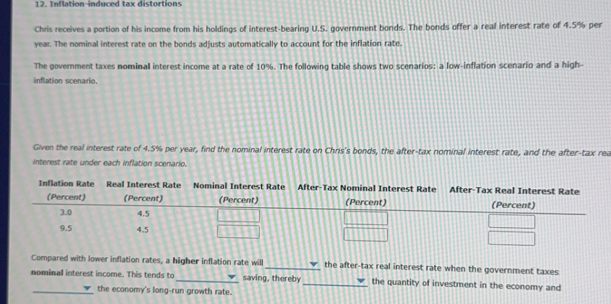 Solved Inflation-induced tax distortionsChris receives a | Chegg.com