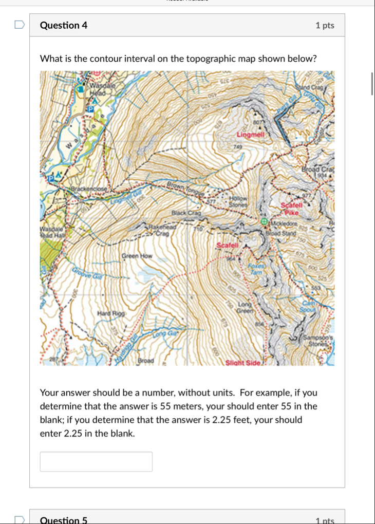 Solved Question 41 ﻿ptsWhat is the contour interval on the | Chegg.com