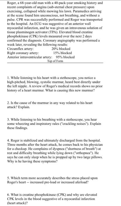 Solved Roger, a 68-year-old man with a 40-pack-year smoking | Chegg.com