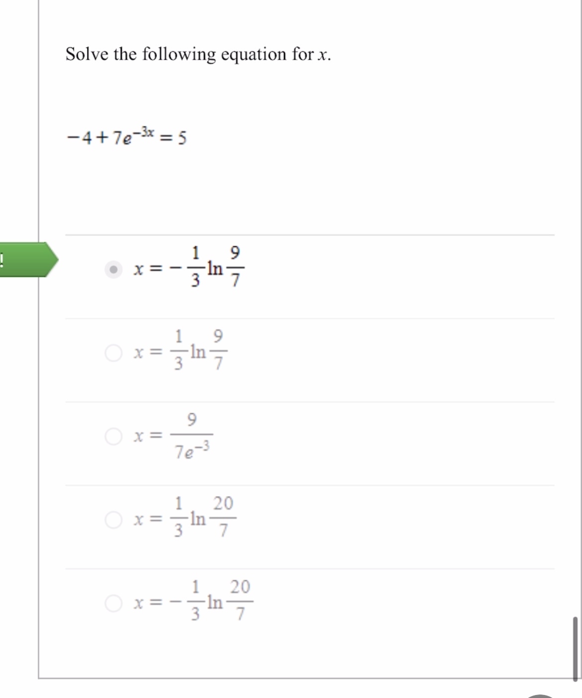 Solved Solve the following equation for | Chegg.com