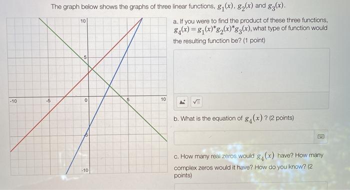 Solved 10 The graph below shows the graphs of three linear | Chegg.com