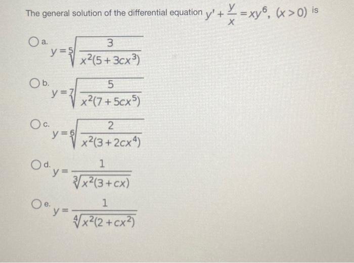 Solved The general solution of the differential equation | Chegg.com