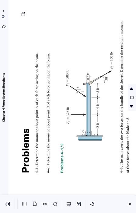 Solved ๙ Chapter 4 Force System Resultants RF - Problems | Chegg.com