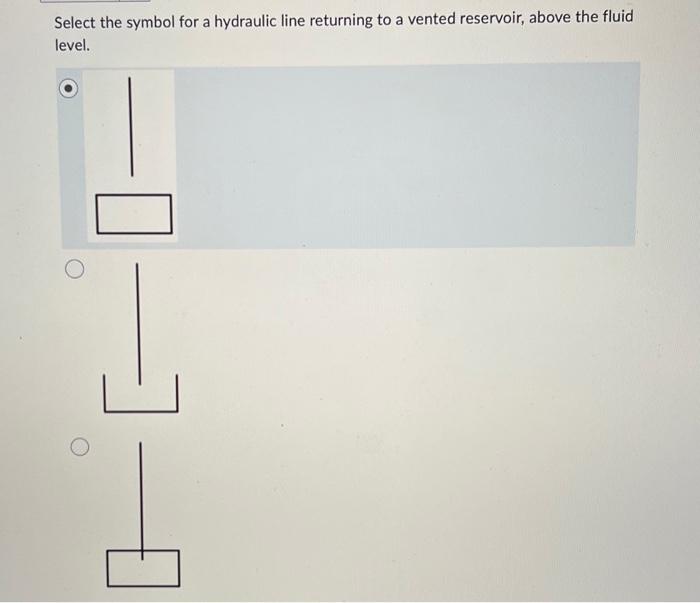 Solved Select the symbol for a hydraulic line returning to a | Chegg.com