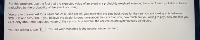 Solved For this problem, use the fact that the expected | Chegg.com
